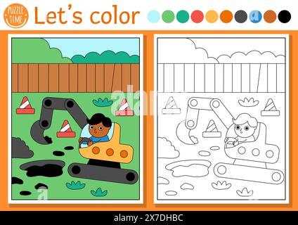 coloring book construction site