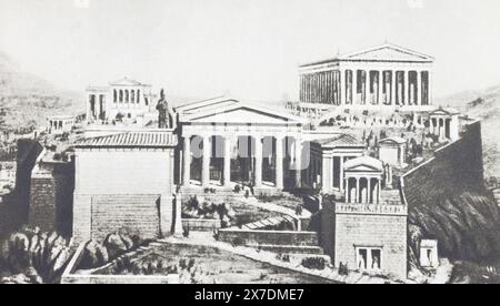 Reconstruction of the Acropolis of Athens, Greece, Europe Stock Photo ...