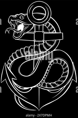 Coiled Snake sketch. Hand drawn vintage vector illustration for posters ...