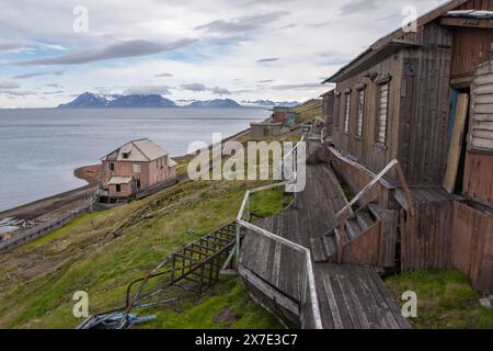 Russian coal mining outpost at Barentsburg Svalbard Stock Photo - Alamy