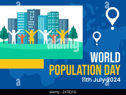 Population Day Social Media Background Flat Cartoon Hand Drawn ...