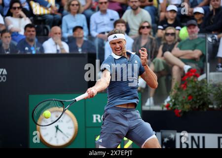 Nicolas Jarry, of Chile, returns a shot to Jakub Mensik, of the Czech ...