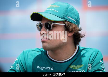 Lance Stroll of Aston Martin looks on during practice ahead of the F1 ...