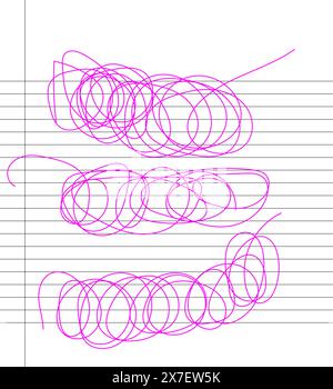 Hand drawing scribbles on lined notebook illustration Stock Vector ...