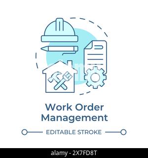 Work order management soft blue concept icon Stock Vector Image & Art ...