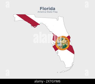 Flag of Florida. Banner and patriotic symbol. Official colors. Flat ...