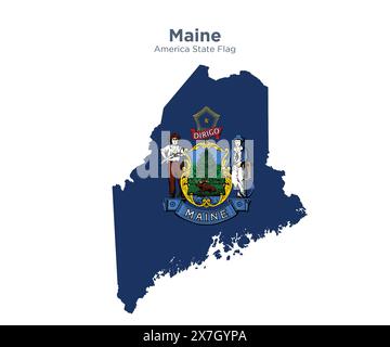 Symbol Map of the State Maine (United States of America) showing the ...