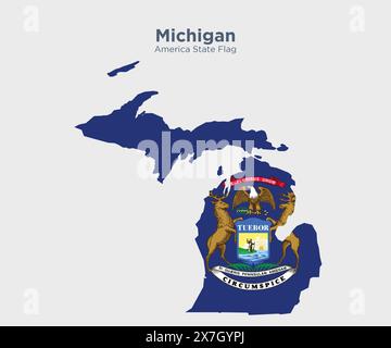 Flag of American state Michigan. Flags of the U.S. states Fabric Flag ...