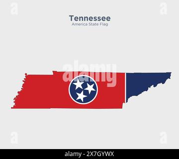 Tennessee State Flag Map Illustration Stock Photo - Alamy