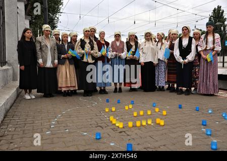 ODESA, UKRAINE - MAY 18, 2024 - Actors perform at the Odesa Railway ...
