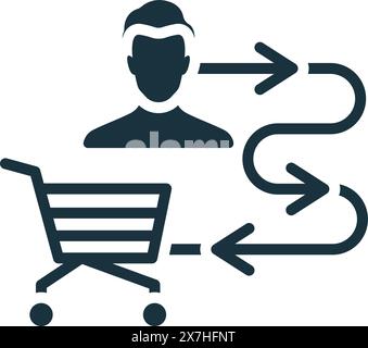 Customer Journey Mapping icon. Monochrome simple User Behavior icon for ...