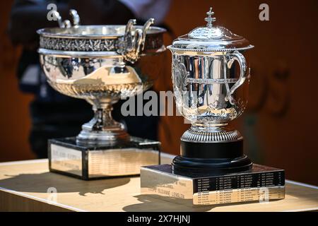 Exhibition of the Roland Garros trophies in the men's and women's ...