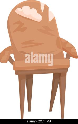 Whimsical drawing of a cozy wooden chair with a soft, fluffy cushion ...