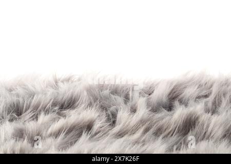 Soft grey faux fur isolated on white Stock Photo - Alamy