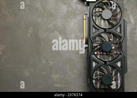 One graphics card on grey table, space for text Stock Photo - Alamy