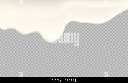 Flowing realistic liquid mayonnaise on transparent background Stock ...