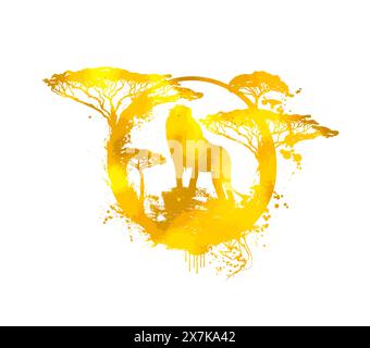 Vector illustration of mammal and danger sign. Collection of mammal and ...