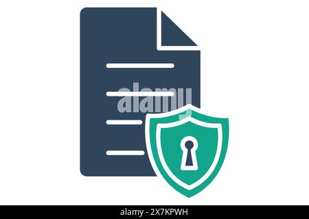 document protection icon. document with shield. icon related to ...