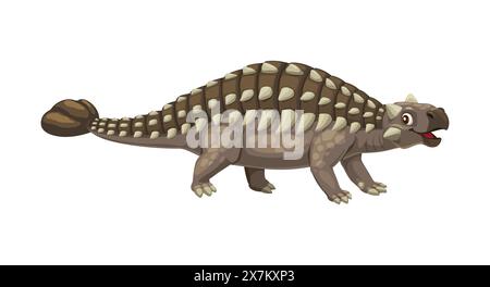 Cartoon saichania dinosaur character. Isolated vector herbivorous ...