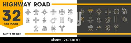 Intersection and Roadway Traffic Signs: Crossroads, T-Intersections, Y ...