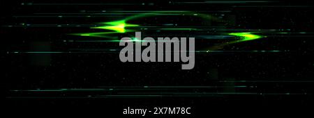 Green glitch screen bg. Vhs tv noise effect vector. Digital pixel ...