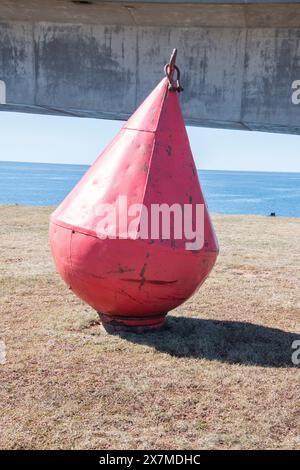 Red marker buoy display beside the Confederation Bridge in Borden ...