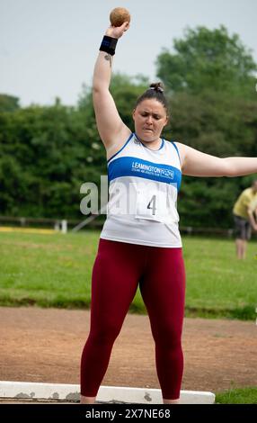 Club athletics, women`s shot put, Leamington Spa, UK Stock Photo - Alamy