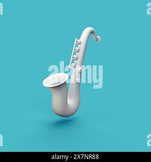 Saxophone - stylized 3d CGI icon object Stock Photo - Alamy