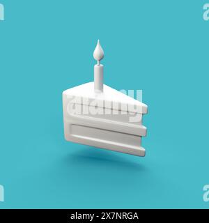 Birthday cake - stylized 3d CGI icon object Stock Photo - Alamy