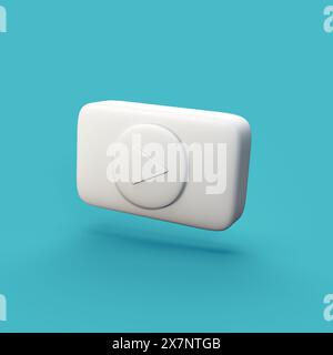 Play button - stylized 3d CGI icon object Stock Photo - Alamy