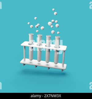 Science test tube - stylized 3d CGI icon object Stock Photo - Alamy