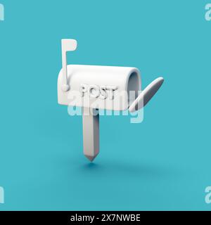 Mail box post - stylized 3d CGI icon object Stock Photo - Alamy