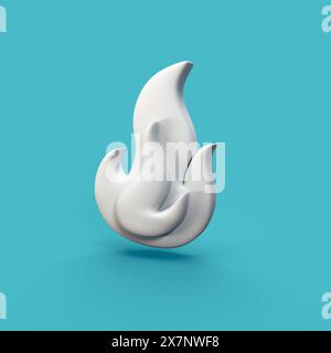 Flame fire symbol - stylized 3d CGI icon object Stock Photo - Alamy