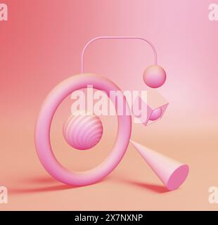 Striped objects modern design 3d , Not gen Ai Stock Photo - Alamy