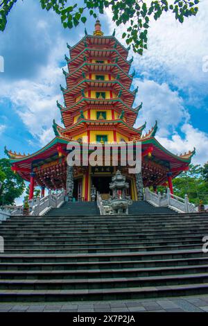 The dashing and popular spot of Avalokitesvara pagoda in the morning is ...