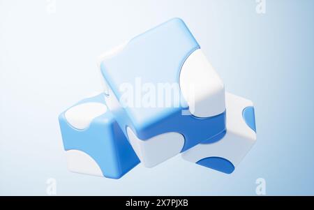 Abstract cartoon style cube, 3d rendering. 3D illustration Stock Photo ...