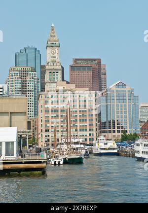 Boston Wharf and Charles River in downtown Boston, Massachusetts, the ...