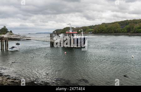 The Prince Madog research vessel docked on the Menai Strait, Anglesey ...