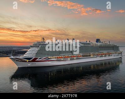 The liner Arvia cruise ship arrives at the French Mediterranean port of ...