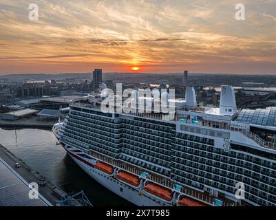 The liner Arvia cruise ship arrives at the French Mediterranean port of ...