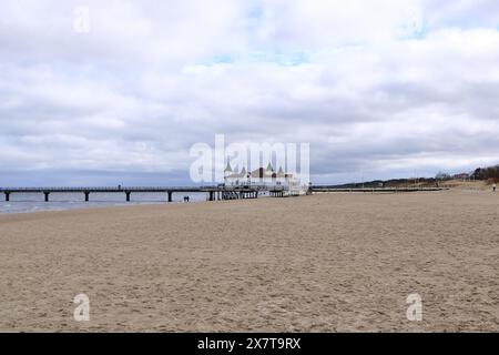 Ahlbeck, Usedom, Germany - March 16 2024: beach at Usedom island on a ...