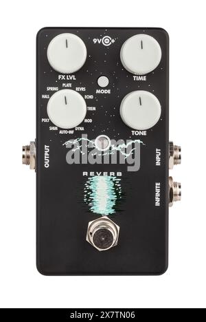 reverb guitar pedal path isolated on white Stock Photo - Alamy