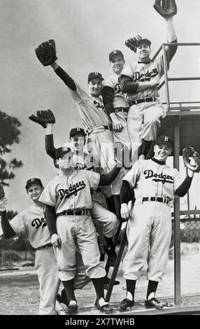 This is the Brooklyn Dodgers team posing in Ebbets Field for a team ...