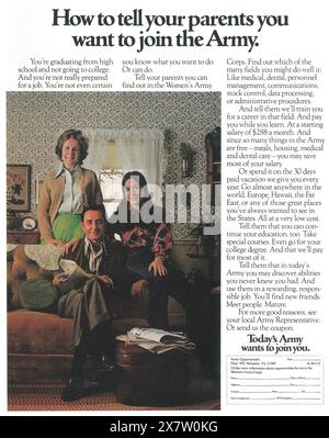 USA Army recruitment advert 1970s Stock Photo - Alamy