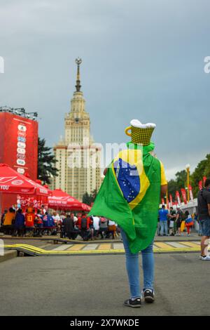 Brazil fan with a world cup in the stand before the FIFA World Cup 2026 ...