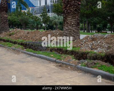 Land works. Reconstruction of the embankment of the resort town ...