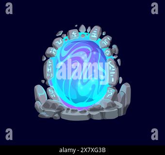 Fantasy fairytale game magic portal door. Cartoon vector mystical ...