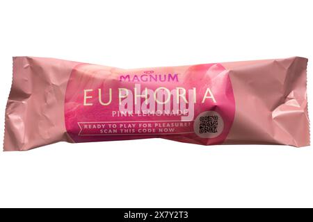 Magnum Euphoria pink lemonade icecream ice cream isolated on white ...