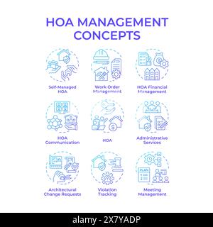 HOA management blue gradient concept icons Stock Vector Image & Art - Alamy