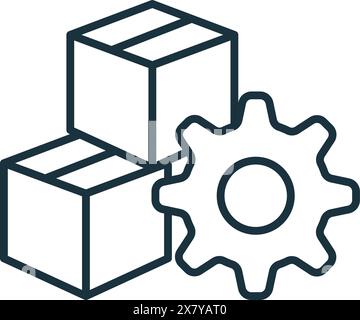 Inventory management icon. Monochrome simple sign from operation ...